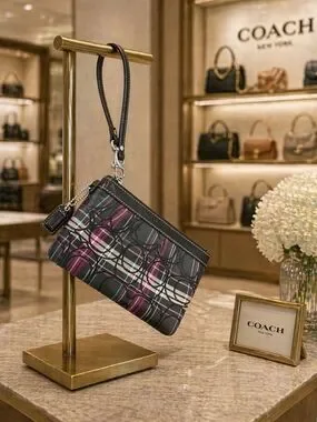Coach | Bags | Coach Poppy Tartan Plaid Wristlet | Poshmark